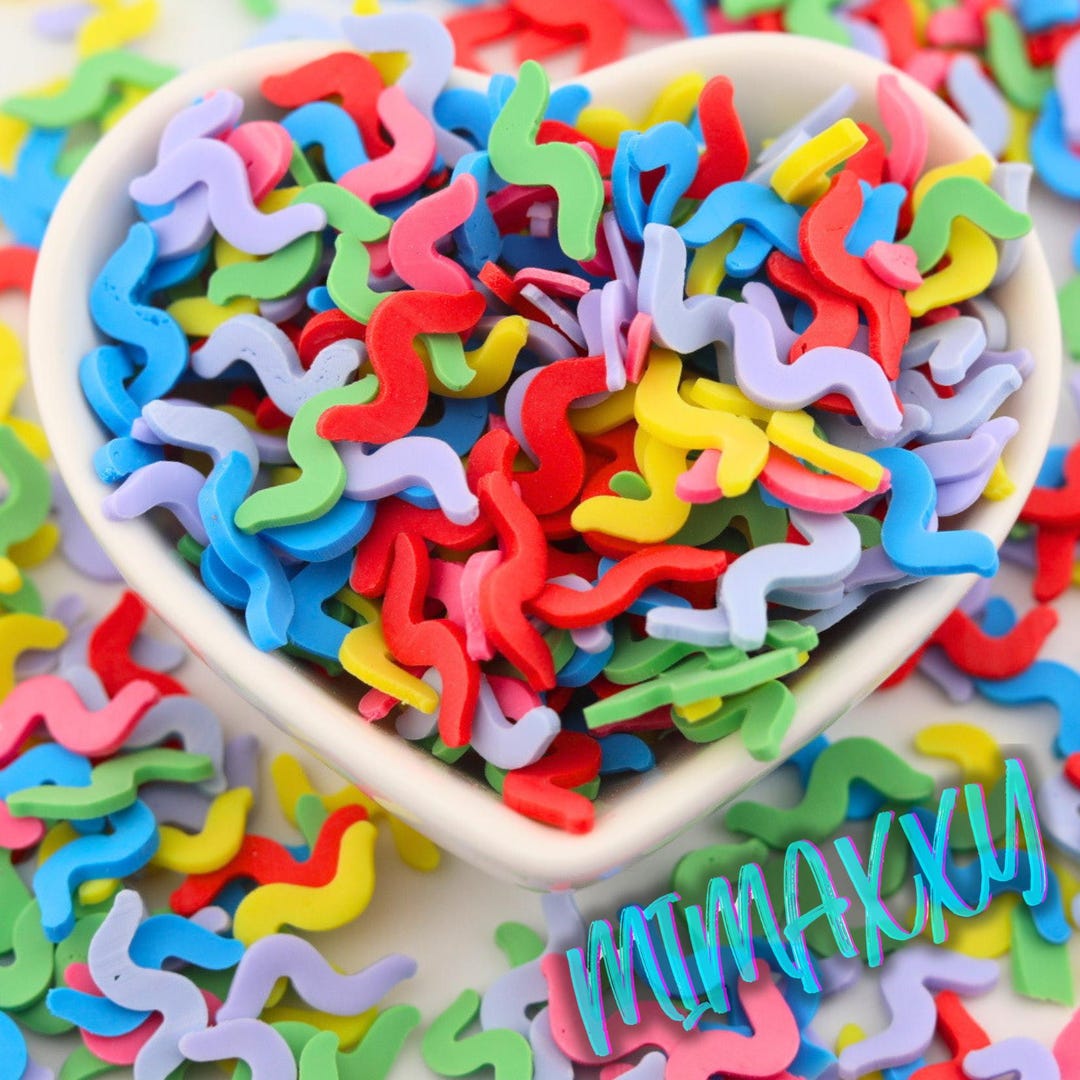 6mm Squiggle Confetti , Birthday, Celebration, Party, Polymer Clay ...