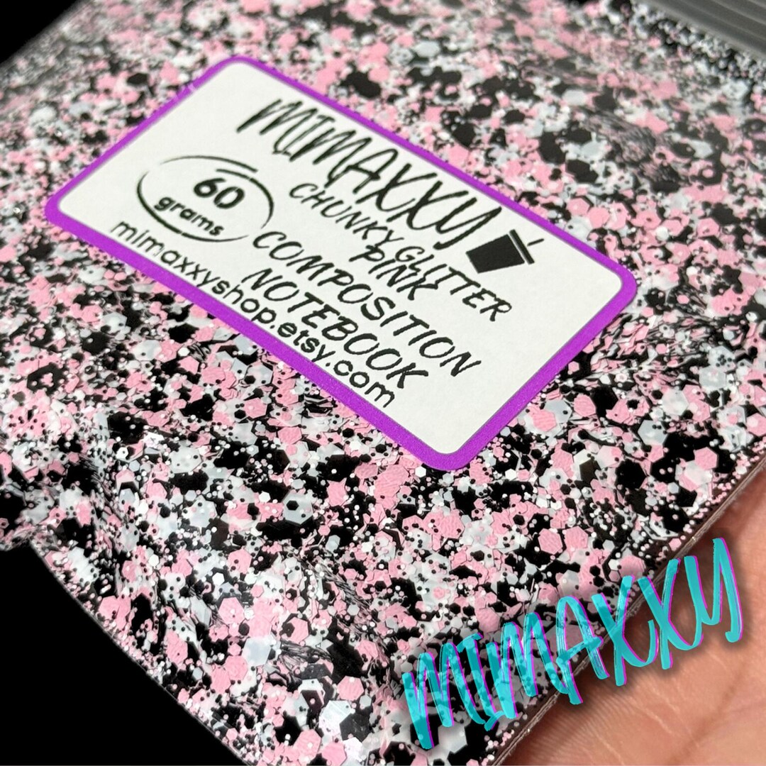 Pink Composition Book, Shaped Glitter, Chunky Glitter Mix, Cosmetic ...