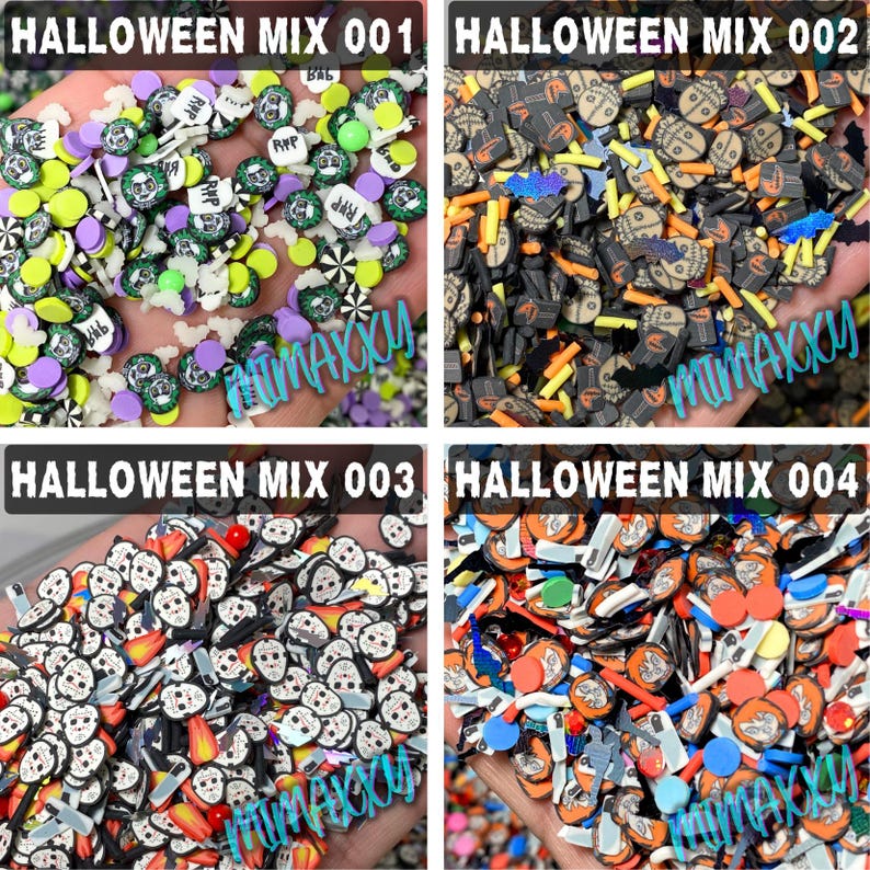 Mix Horror Characters Faces 5mm / Polymer Clay Slices, Crafts, Horror ...