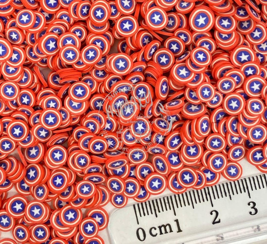5mm Captain America Shield,polymer Clay Slices, Fake Sprinkles, Snow ...