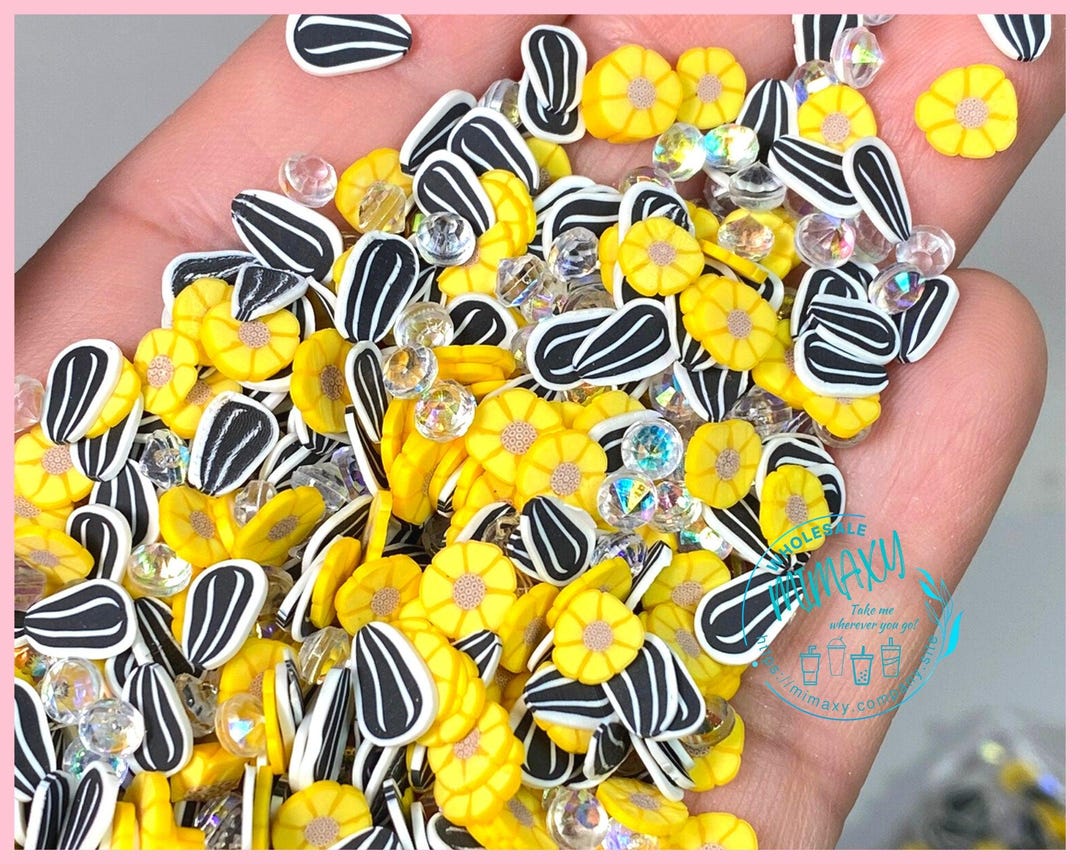 5mm SUNFLOWER and SEED/ Sprinkle, Slime, Polymer Clay Slices, Fake ...