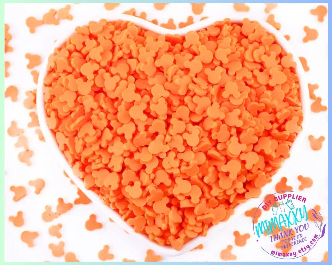 5mm Orange Mouse Head , Sprinkle, Slime, Polymer Clay Slices, Fake Bake ...