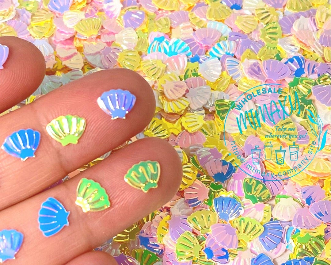 5mm Mix SHELLS Mermaid Sea Sprinkle Slime Slices Fake Bake Nail Art ...