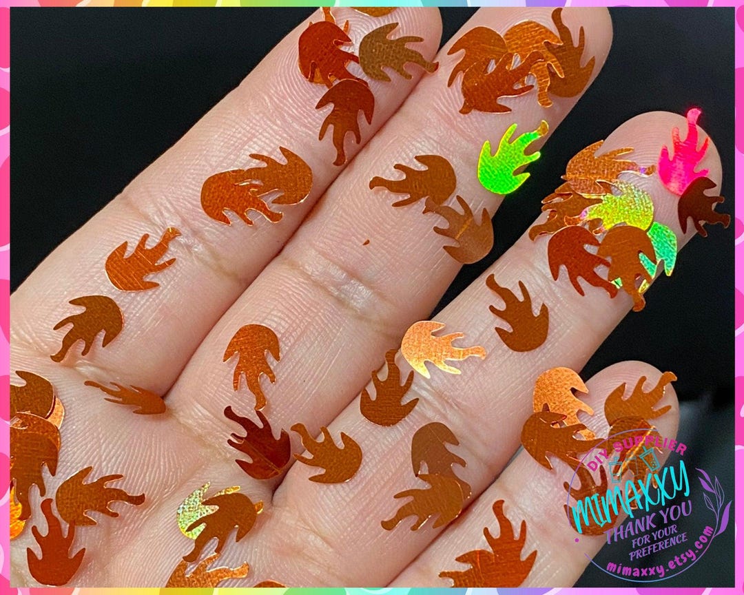 10mm Holographic Flame, Fire, Shaped Glitter, Chunky Glitter Mix ...