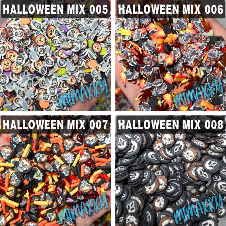 Mix Horror Characters Faces 5mm / Polymer Clay Slices, Crafts, Horror ...