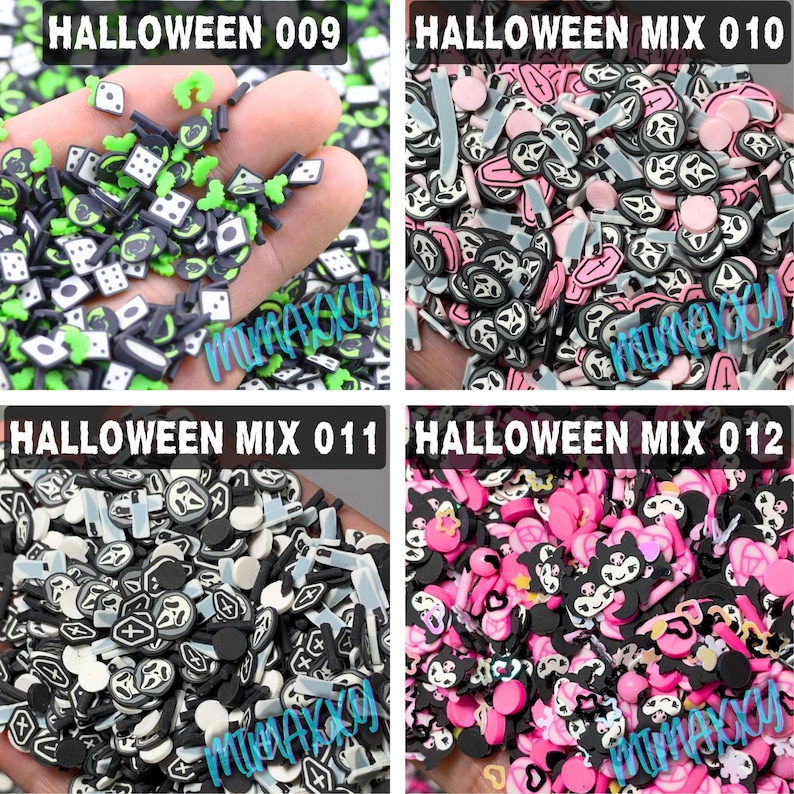 Mix Horror Characters Faces 5mm / Polymer Clay Slices, Crafts, Horror ...