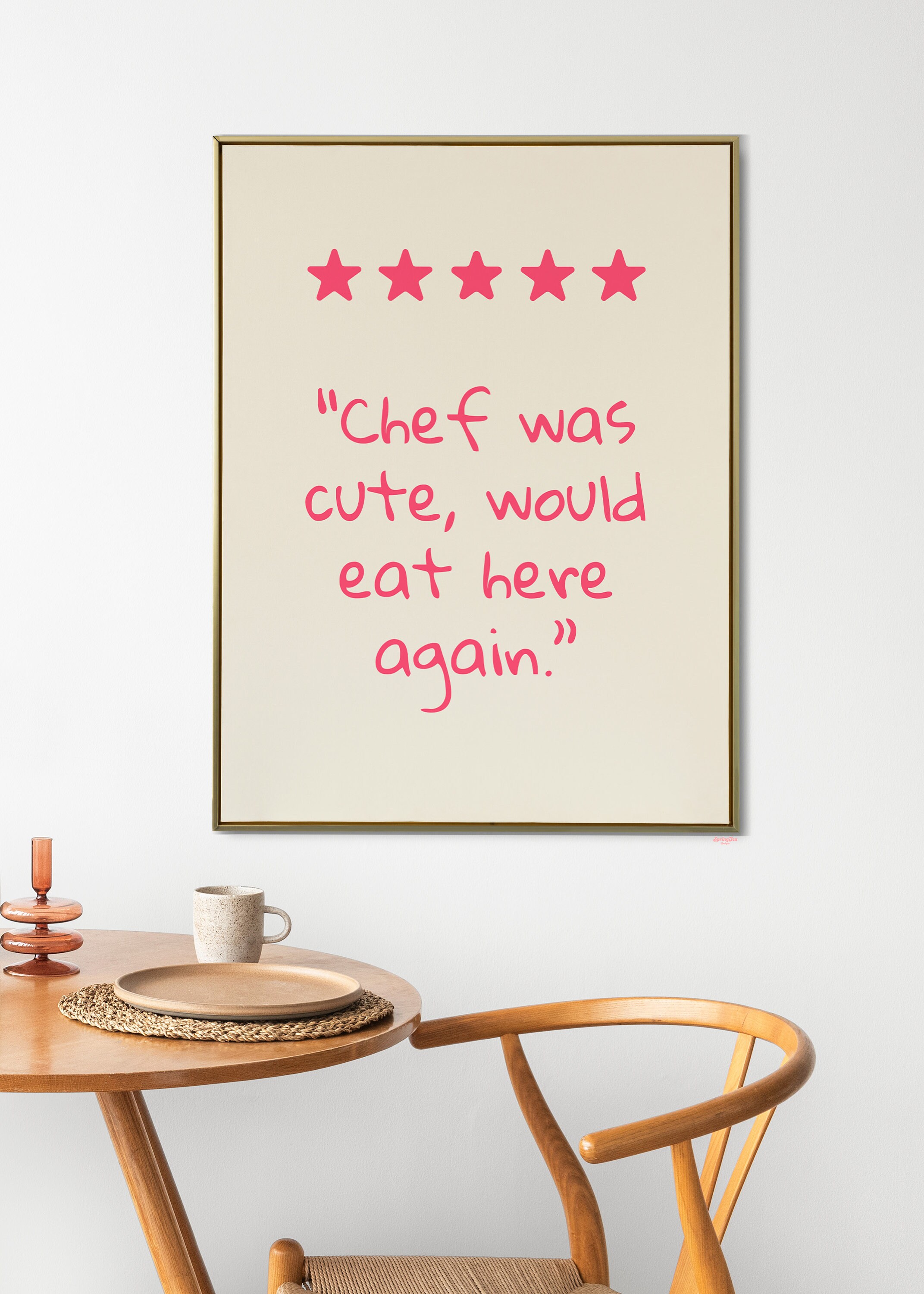 Trendy Aesthetic Kitchen Decor | Food Poster | Chef Was Cute Would Eat ...