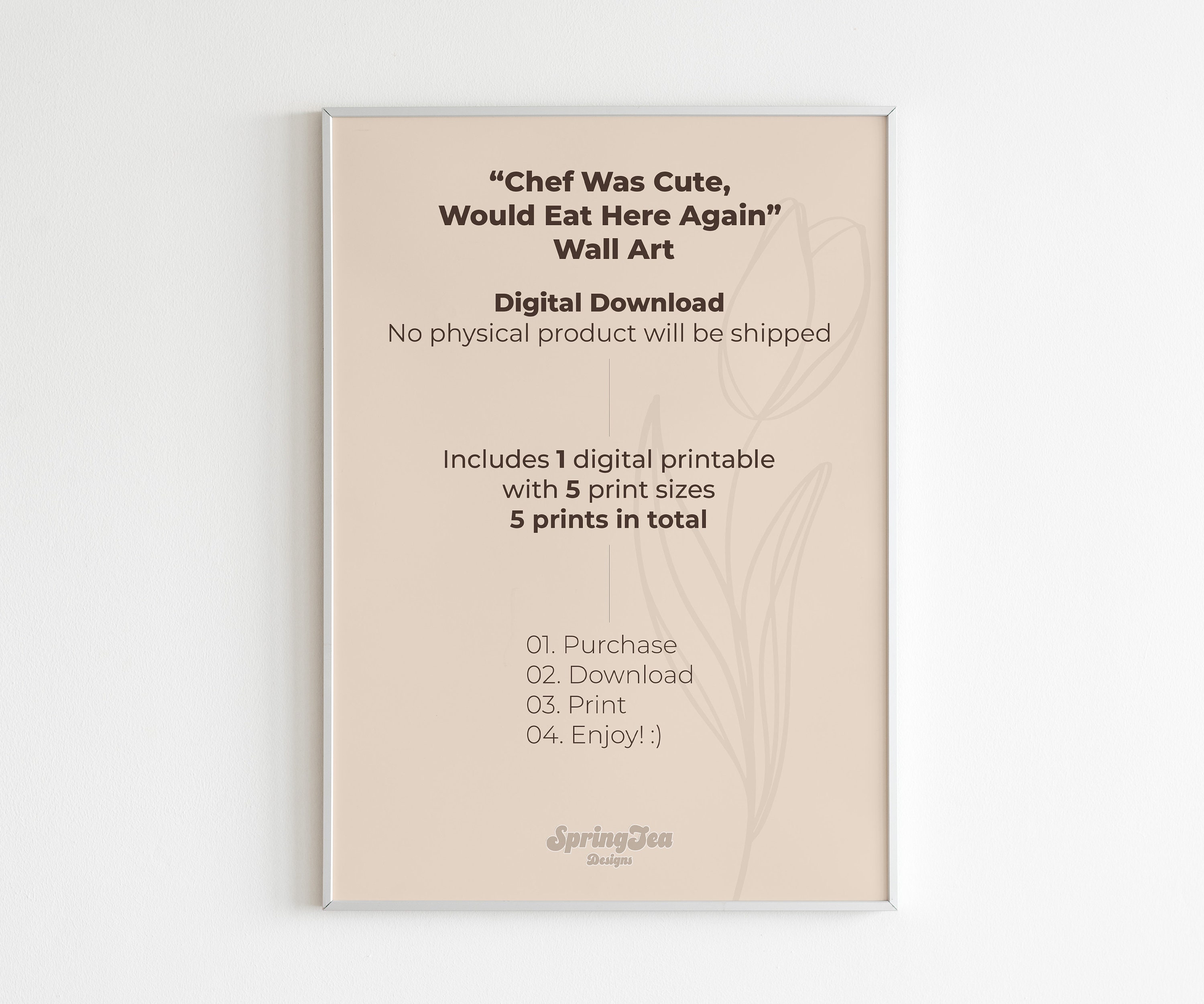 Trendy Aesthetic Kitchen Decor | Food Poster | Chef Was Cute Would Eat ...