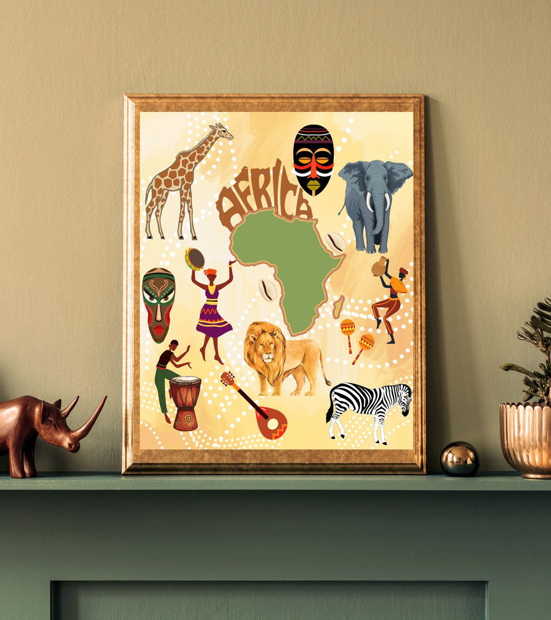 Vibrant African Safari Wall Art/african Diversity Poster/digital ...
