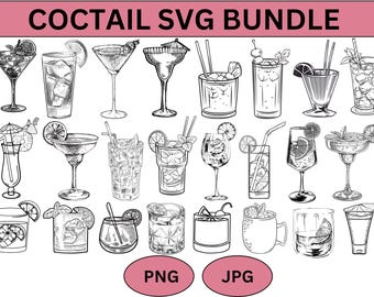 Cocktail Clipart Hand Drawn Illustrations , Signature Drinks Menu Icon ...