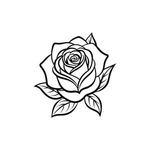 Rose Outline SVG Bundle: Flower Vectors, Cricut Cut File (digital ...