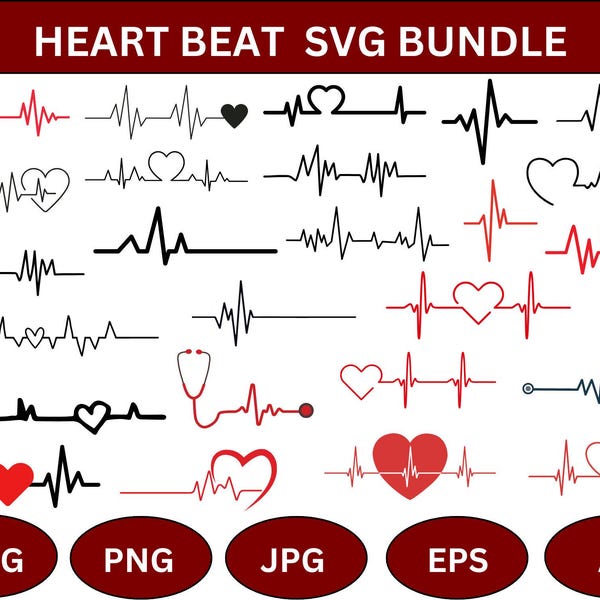 Heart Beat Svg - Etsy