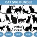 Cat Silhouette SVG Bundle: Kitten Vector Clipart (instant Download) - Etsy