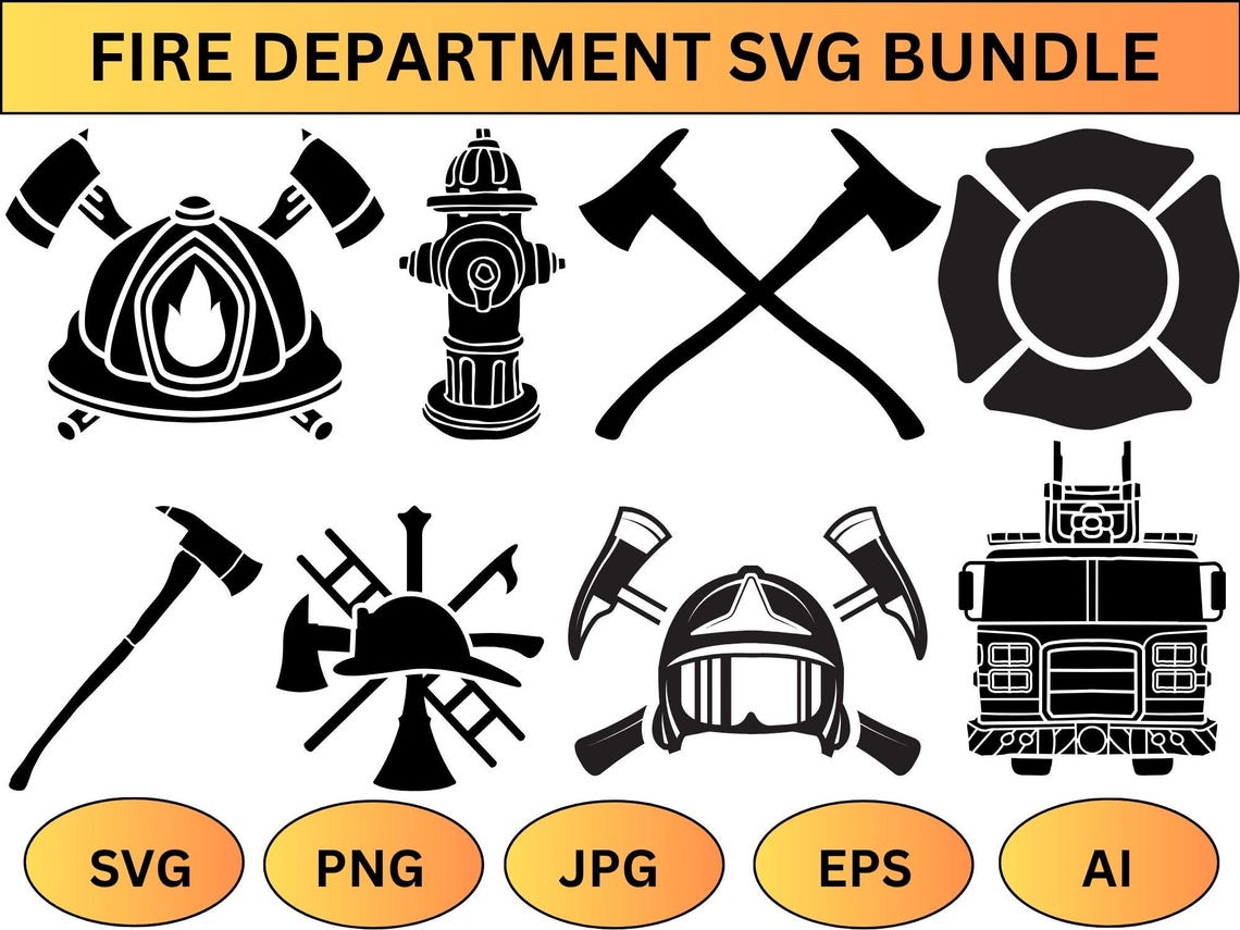 Fire Department SVG Bundle,fire Department Logo,fireman Axe Svg,fire ...