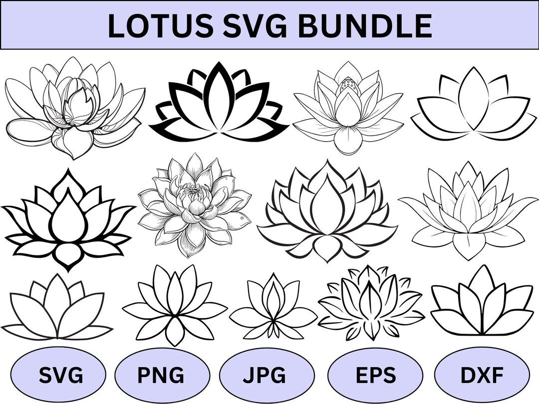 Lotus Flower SVG Bundle: Vector Cut Files (digital Download) - Etsy