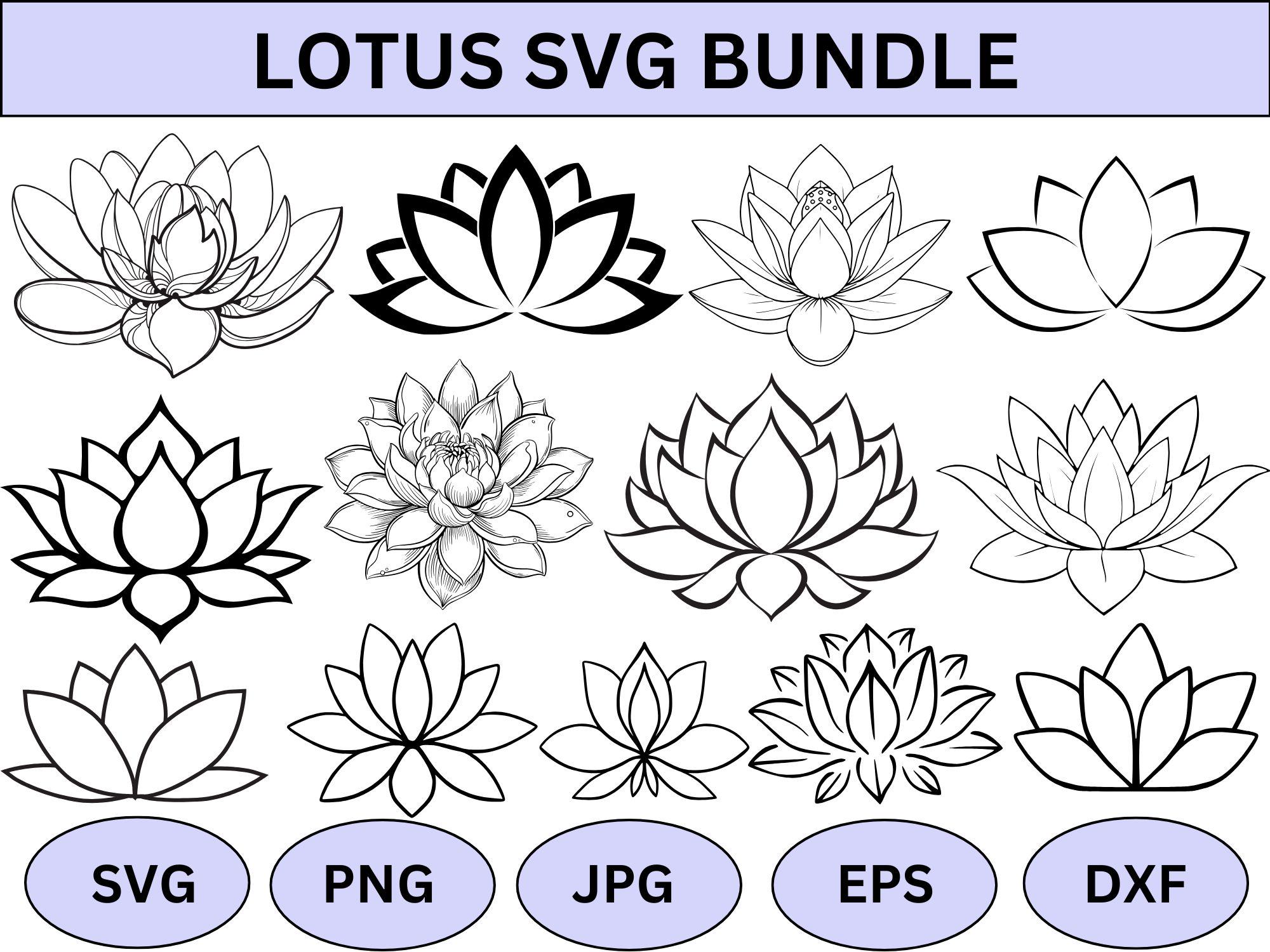 Lotus Flower SVG Bundle: Vector Cut Files (digital Download) - Etsy