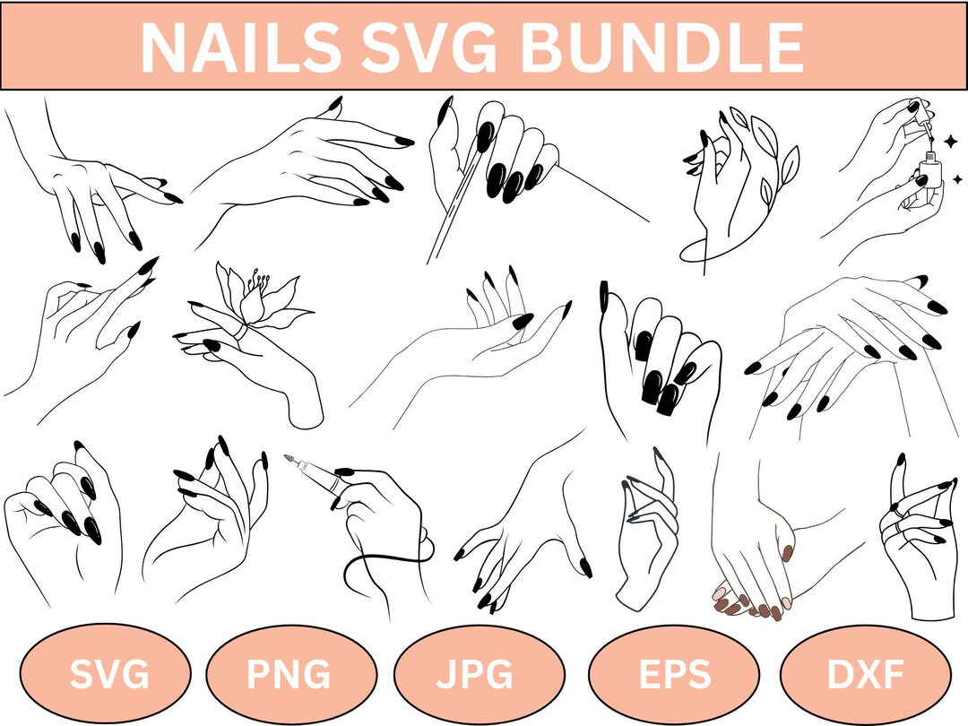 Nail Art SVG Bundle: Girl Hand Designs (digital Download) - Etsy
