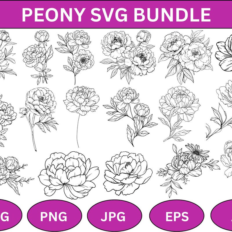 Peony Svg - Etsy