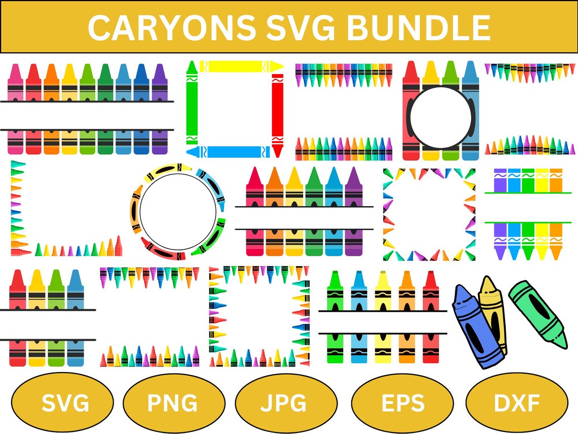 Crayon Split Monogram SVG: School Cut Files (instant Download) - Etsy