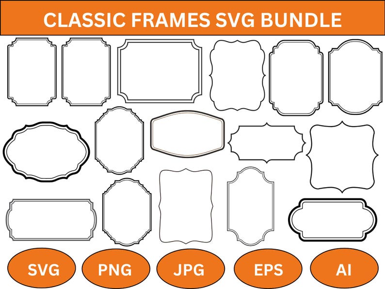 Classic Frames Svg Bundle,vector Frames,label Borders,emblems as SVG ...