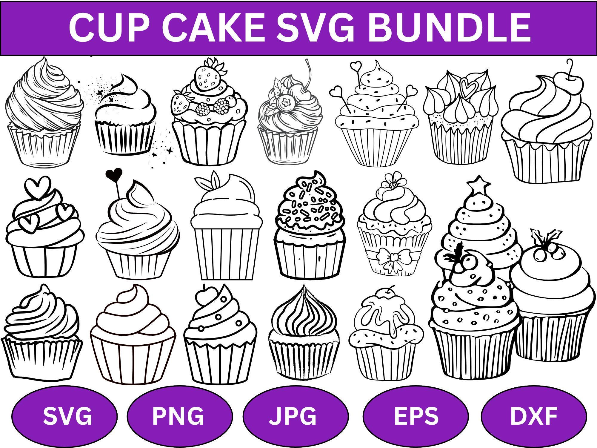 Cupcake SVG Bundle: Bakery Clipart, Birthday Sweets (digital Download ...