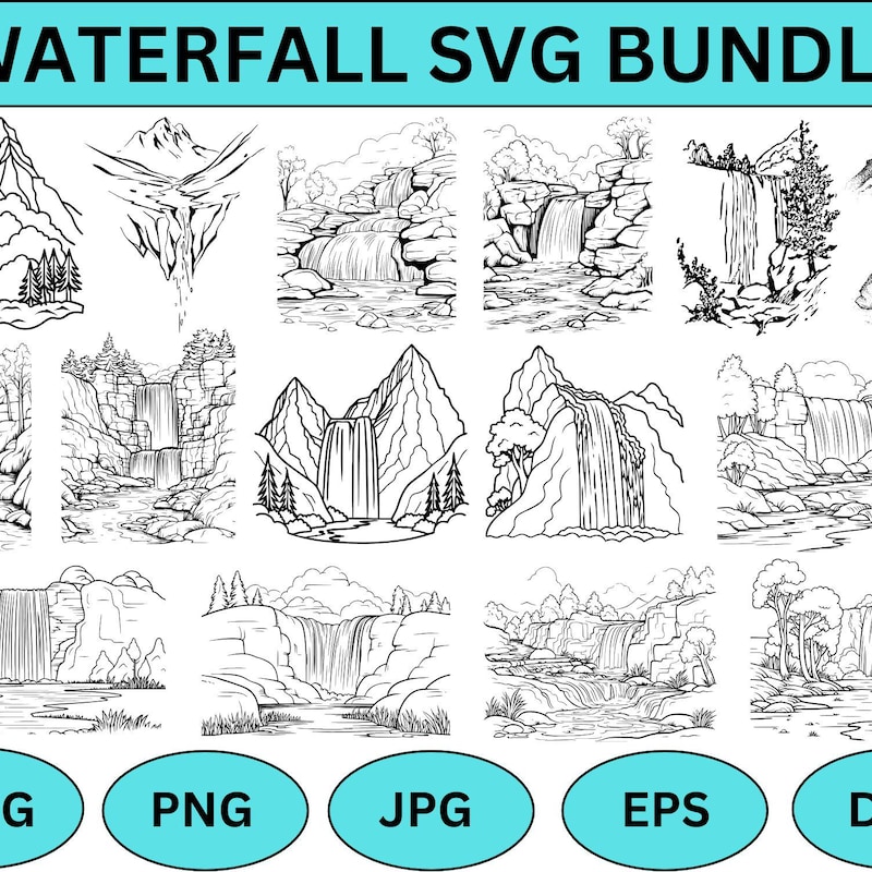 Waterfall Svg - Etsy
