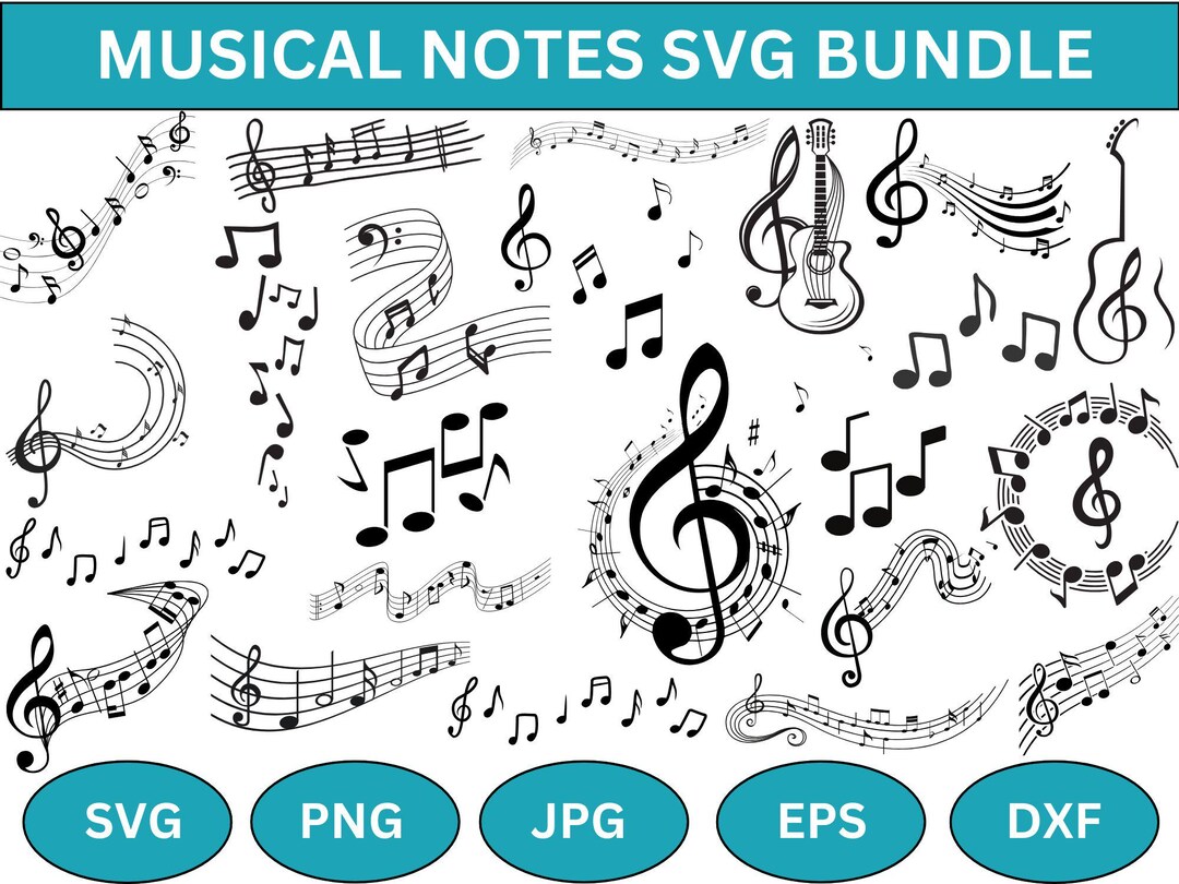 Musical Notes SVG Clipart: Music Teacher Design (digital Download) - Etsy