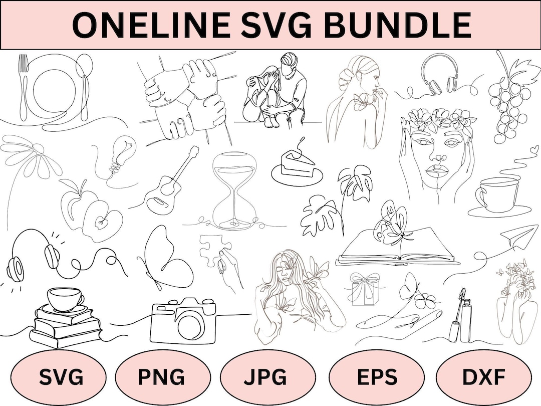 One Line Drawing Svg,line Art Face Svg,minimal Svg,woman Face Floral ...