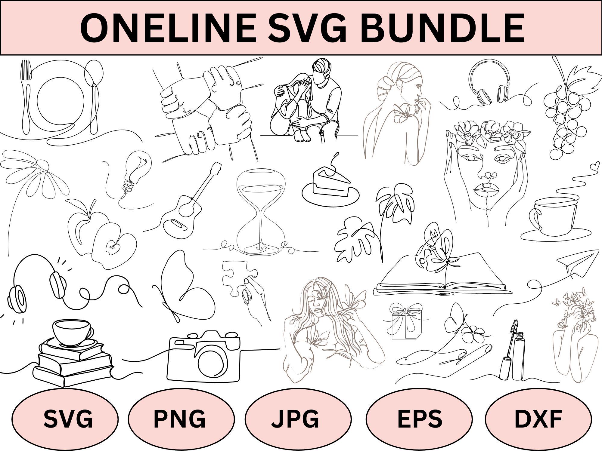 One Line Drawing Svg,line Art Face Svg,minimal Svg,woman Face Floral ...