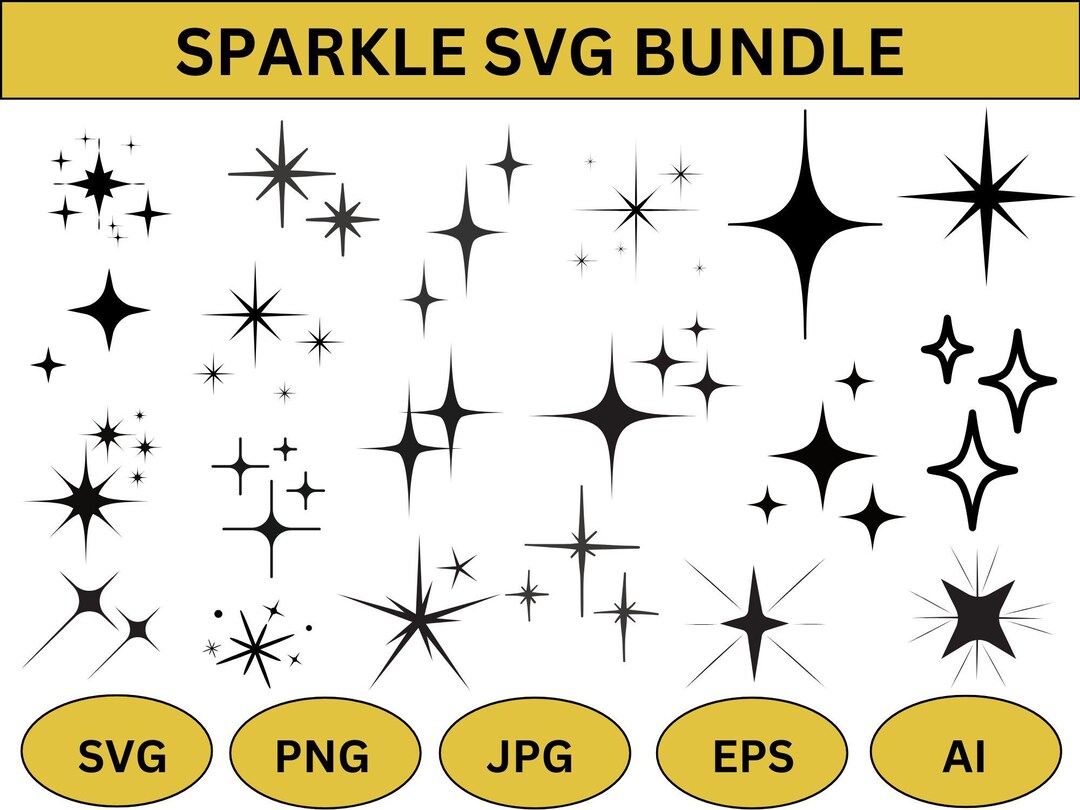 Sparkle SVG Bundle,sparkle Svg Cut Files for Cricut,sparkle Clipart,bright Stars,sparkle Cut ...