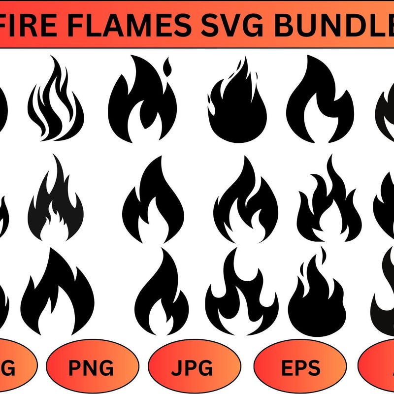 Flame Svg - Etsy