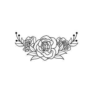 Rose Outline SVG Bundle: Flower Vectors, Cricut Cut File (digital ...