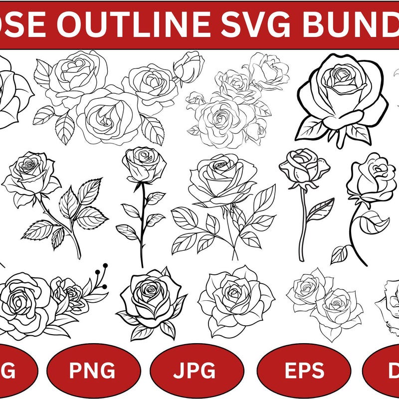 Rose Silhouette Design - Etsy