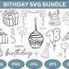 Birthday Digital Stamps Set: Hand Drawn Printable Balloons, Cake ...