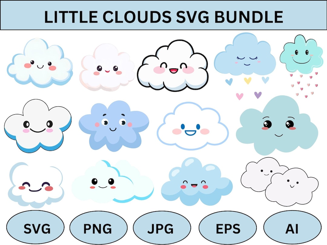 Baby Cloud SVG Bundle, Vector Cutting Files (instant Download) - Etsy UK