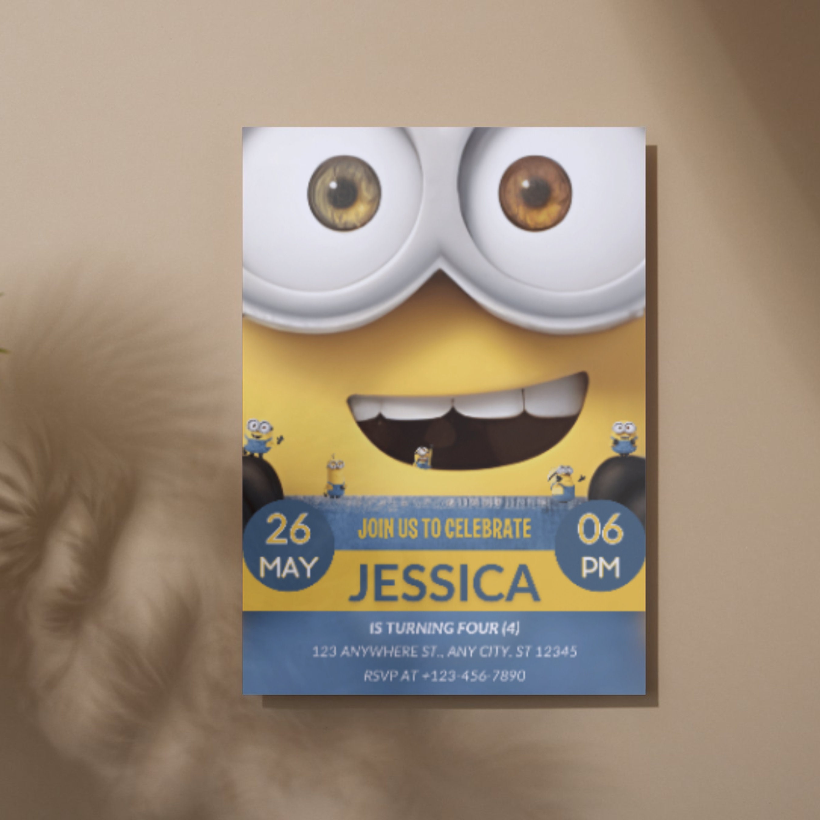 Minion Invitation Birthday, Minions Theme Birthday, Boys and Girls ...