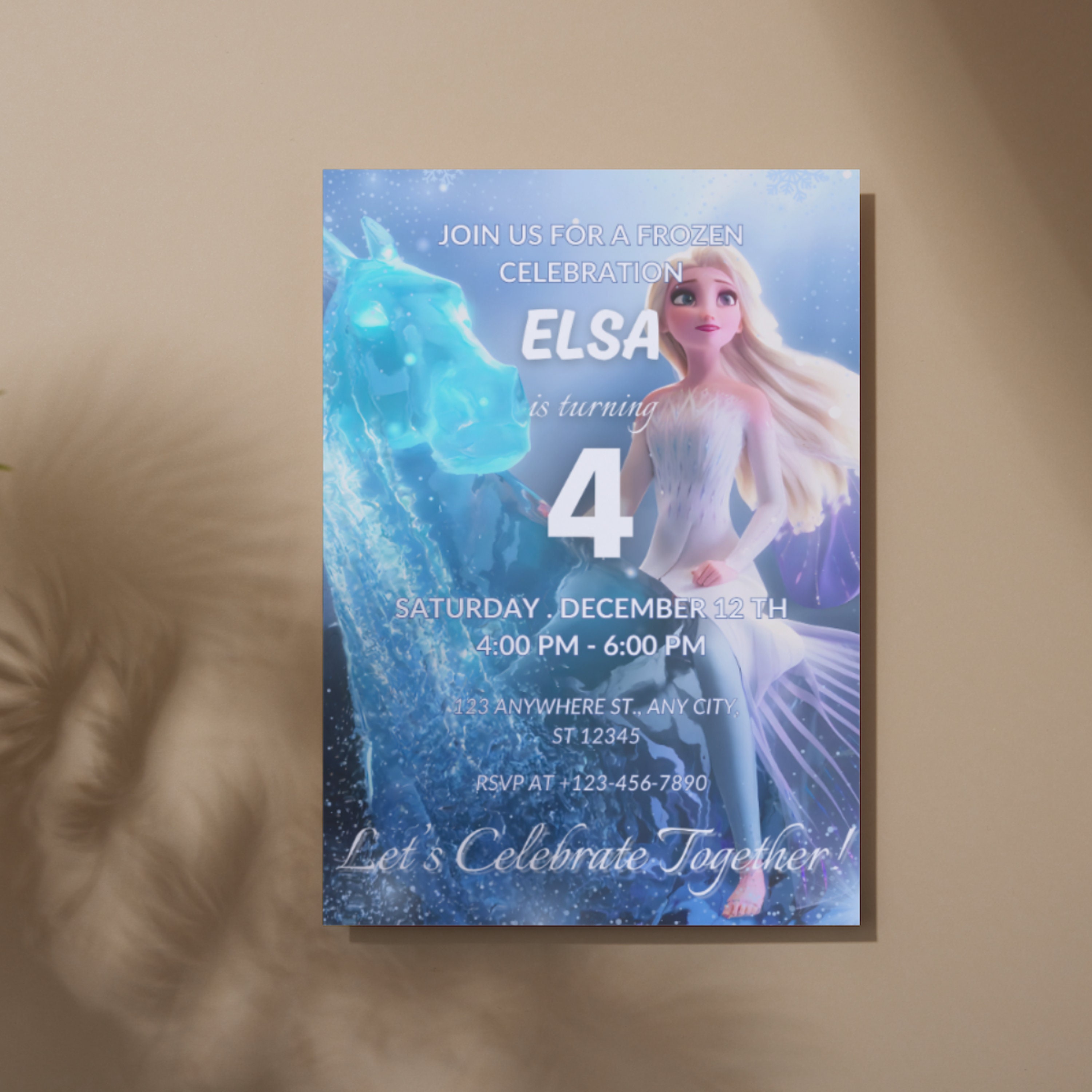 FROZEN Invitation, Frozen Elsa Birthday Invitation Winter Snow Birthday ...