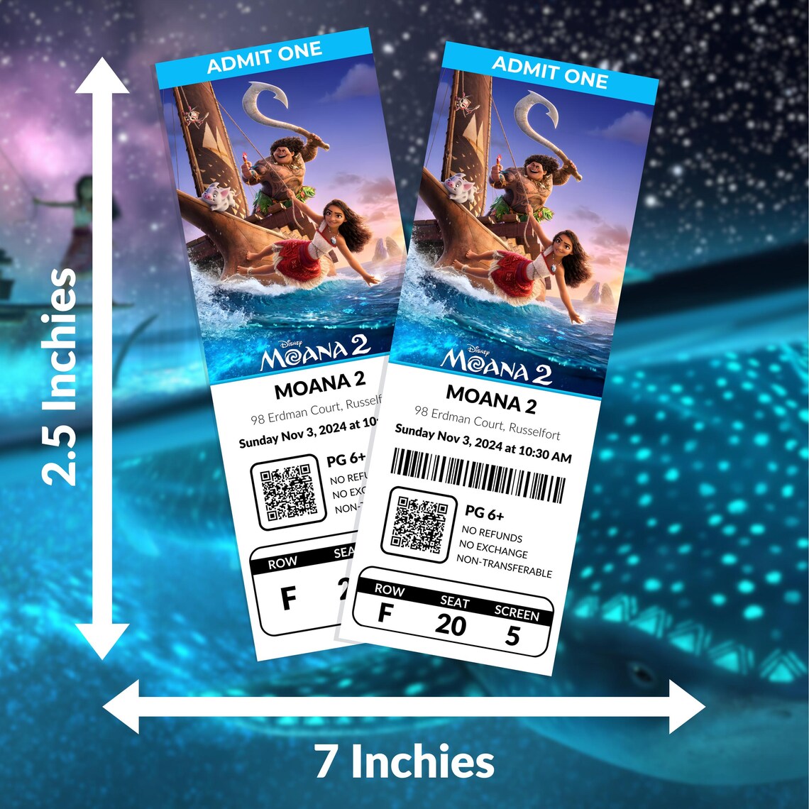 Moana 2 Movie Ticket | Moana Ticket | Moana 2 Ticket | Moana 2 Ticket ...