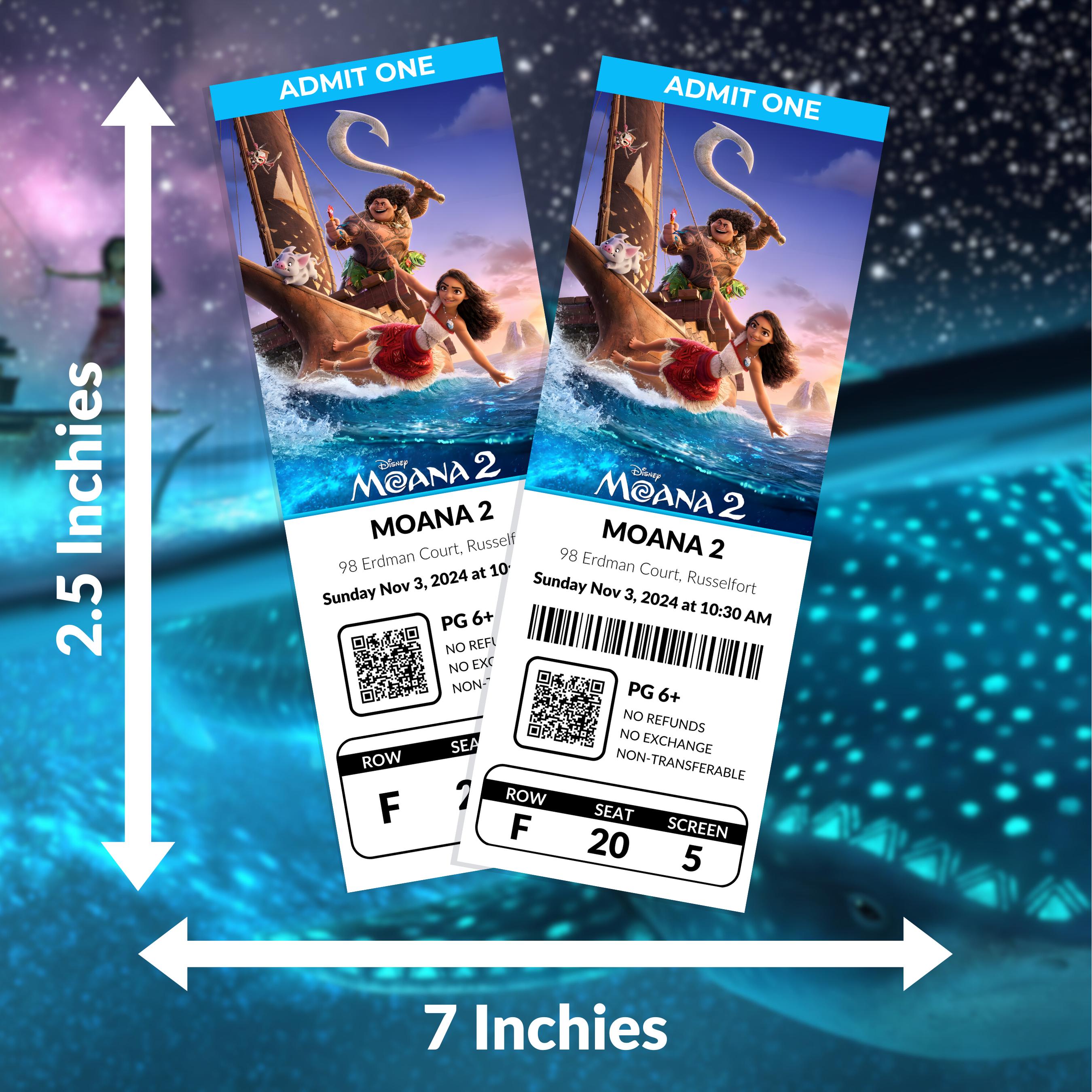 Moana 2 Movie Ticket | Moana Ticket | Moana 2 Ticket | Moana 2 Ticket ...