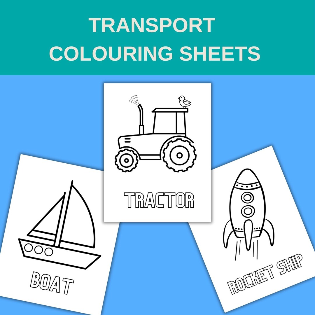 Transport Printable Transport Colouring In Colouring - Etsy