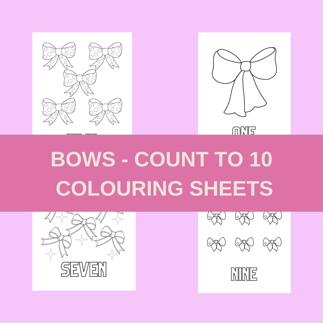 Bows Printable Bow Colouring In Colouring Worksheets for - Etsy