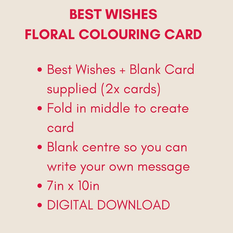 Best Wishes Colouring Card, Printable Colouring Page for Kids, Best ...