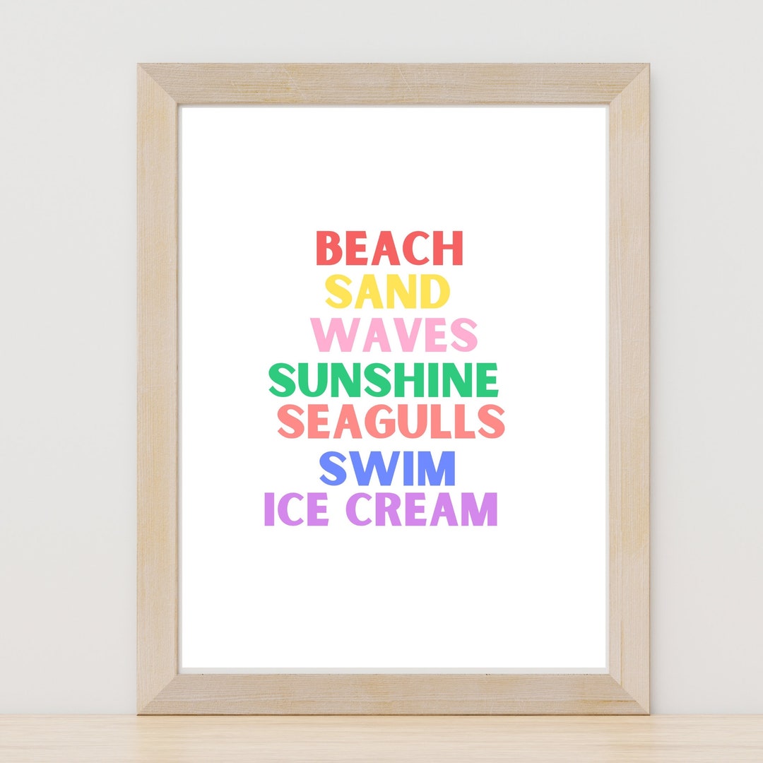 Rainbow Beach Poster, Beach Educational Poster, Classroom Decor ...