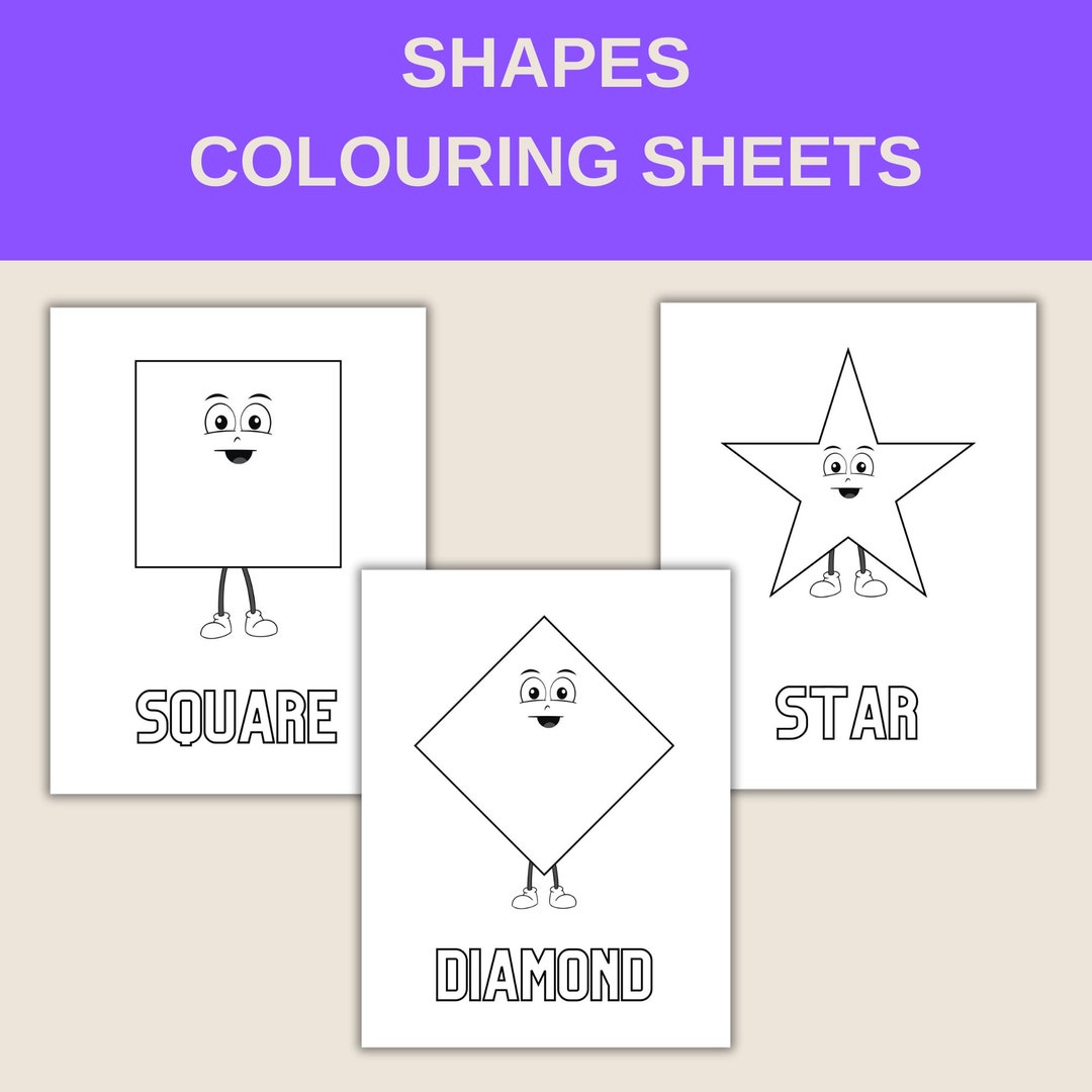 Shapes Colouring Pages: Preschool Learning Worksheets (digital Download ...