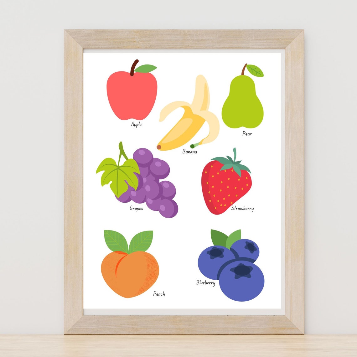 Fruit Wall Art, Fun Posters for Kids, Playroom Printable Art, Fruits ...