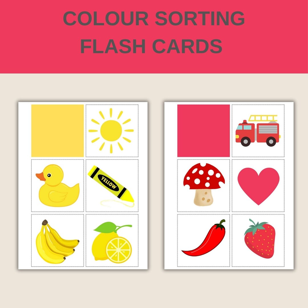 Colour Matching Flash Cars, Flash Cards, Worksheets for Kids, Toddler ...