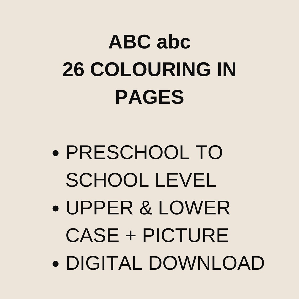 ABC Printable, ABC Colouring In, Colouring Worksheets for Kids, Digital ...