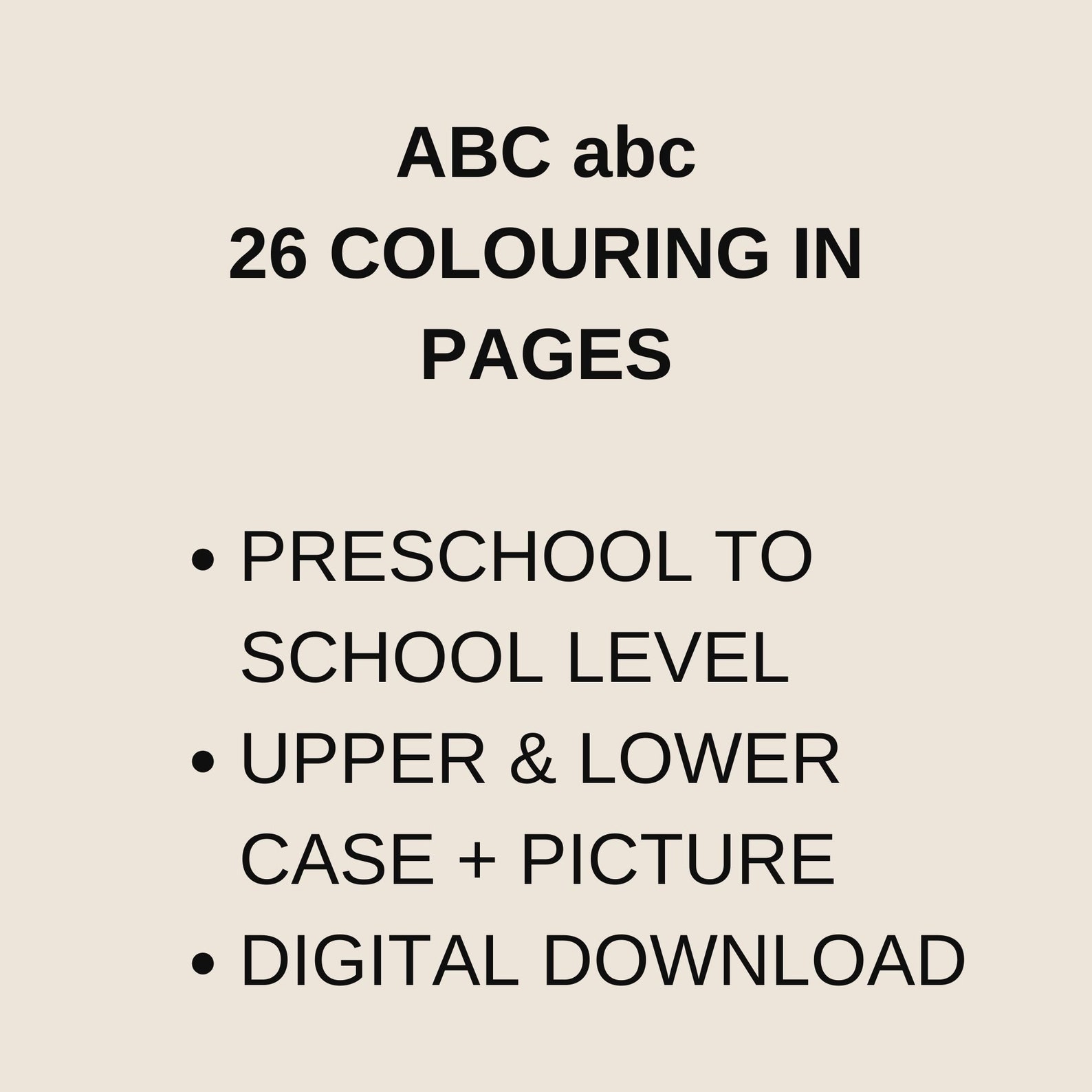 ABC Printable, ABC Colouring In, Colouring Worksheets for Kids, Digital ...
