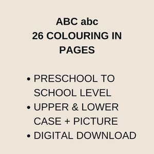 ABC Printable, ABC Colouring In, Colouring Worksheets for Kids, Digital ...