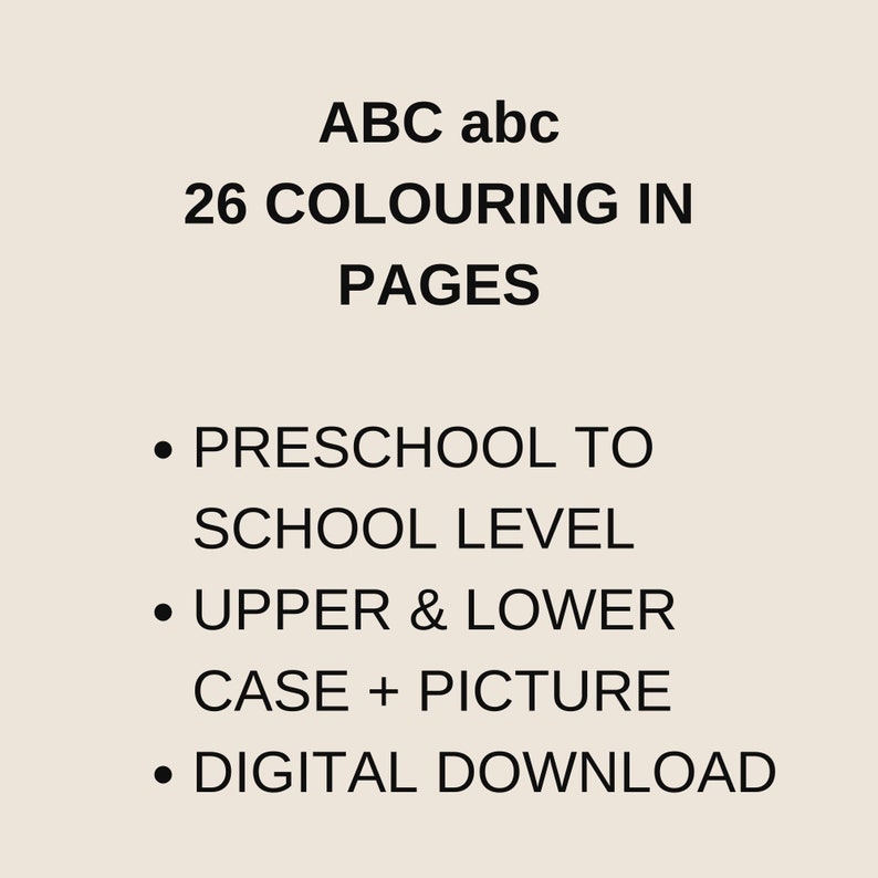 ABC Printable, ABC Colouring In, Colouring Worksheets for Kids, Digital ...